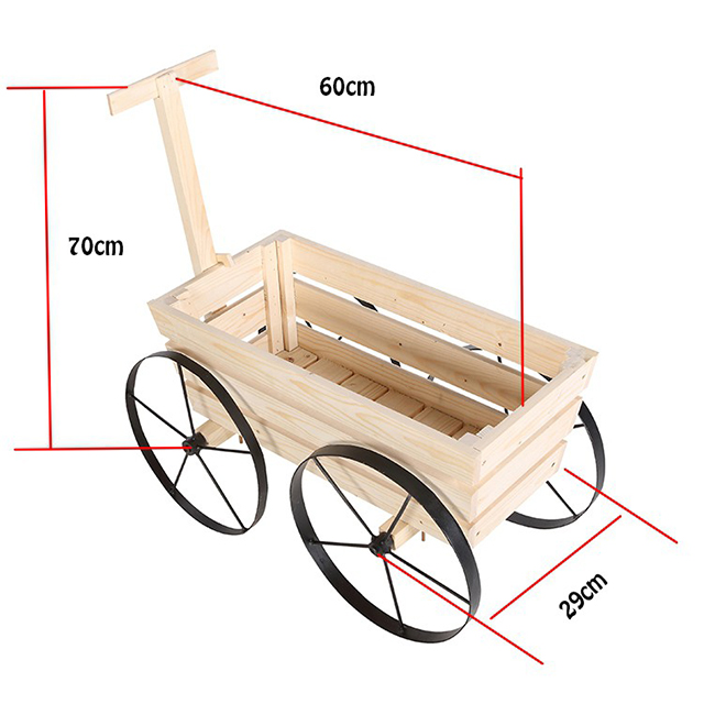 Wooden Flower Cart - Buy Wooden Flower Cart, Wooden Planter, Garden ...